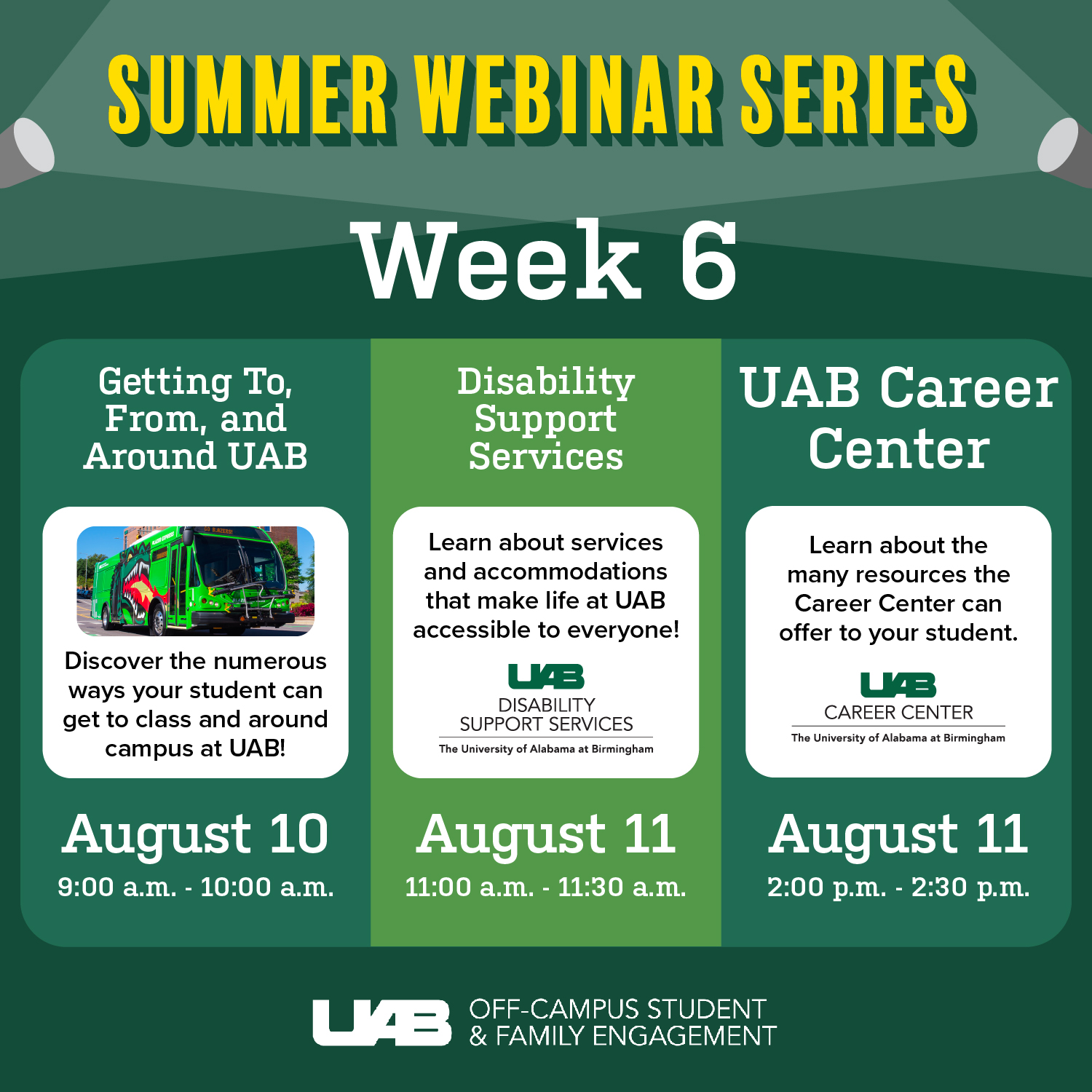 Don't miss our final Summer Webinars! | The UAB Family Hub