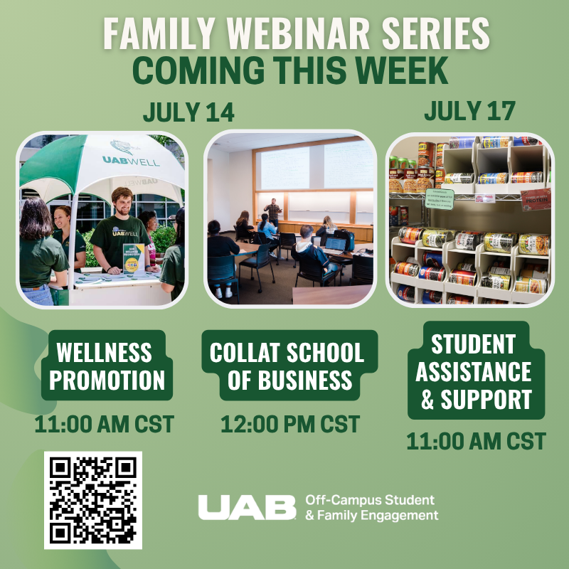 Don't miss this week's upcoming Summer webinars | The UAB Family Hub